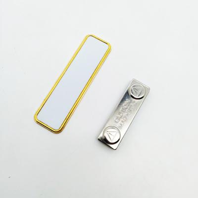 China Sublimation Blanks Rectangular Sublimation Metal Name Badge for sale
