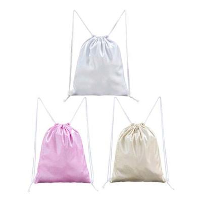 China Colorful Sublimation Glittery Drawstring Bag For DIY Personalized Photo Printing for sale