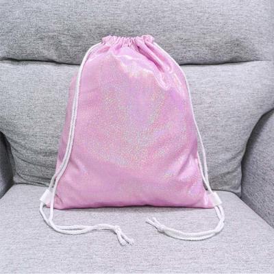 China Saco de cordas de desenho colorido de sublimação brilhante para impressão de fotos personalizadas DIY à venda