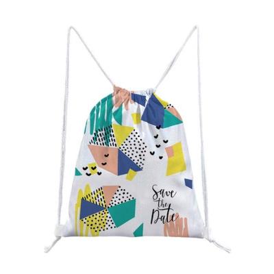 China Saco de cordas de desenho colorido de sublimação brilhante para impressão de fotos personalizadas DIY à venda
