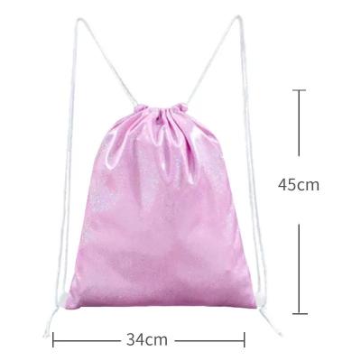 China Saco de cordas de desenho colorido de sublimação brilhante para impressão de fotos personalizadas DIY à venda