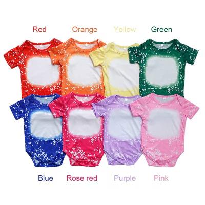 China Multicolored Short Sleeved Sublimation Tie Dye Romper Blanks Light Weight for sale