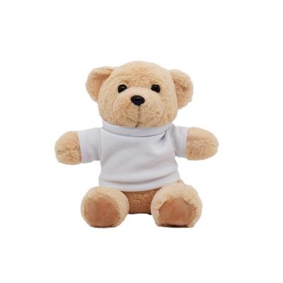 China DIY Custom Stuffed Toy Sublimation Blank Teddy Bear Plush Toy With Printable White T Shirt for sale