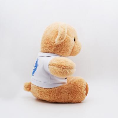 China DIY Custom Stuffed Toy Sublimation Blank Teddy Bear Plush Toy With Printable White T Shirt for sale