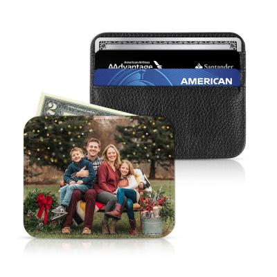China Custom Leather Cardholder Sublimation Leather ID Credit Card Holder for sale