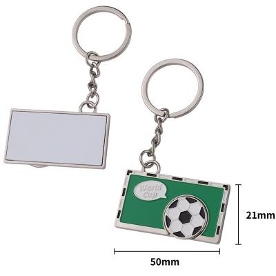 China DIY Custom Sublimation Rugby Cap Keychain Baseball Football World Cup Metal Keychains For Sublimation Photo Transfer for sale
