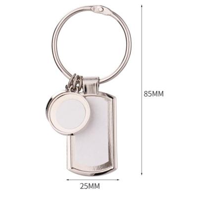 China DIY Creative Gift Sublimation Blank Keyring Pendant with Printable Metal insert for sale