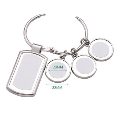 China DIY Creative Gift Sublimation Blank Keyring Pendant with Printable Metal insert for sale