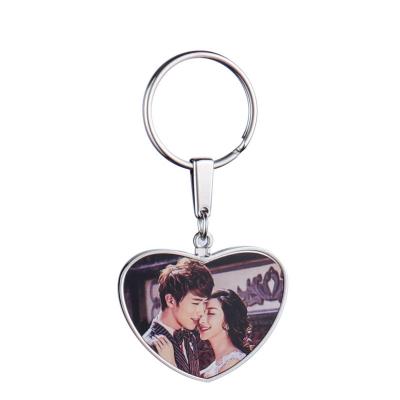 China Heart And Star Shape Blank Sublimation Keyring Custom Pendant Key Ring for sale