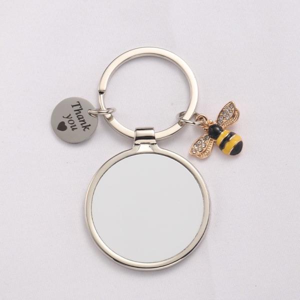 Round Sublimation Metal Keychain Pendant For Sublimation Photo Transfer Printing
