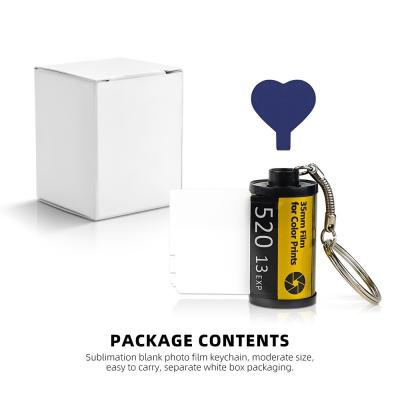 China Diy Sublimation Blank Memory Film Keychain Loving Memory Photo Film Roll Double Sided Sublimation Memory Keychains for sale