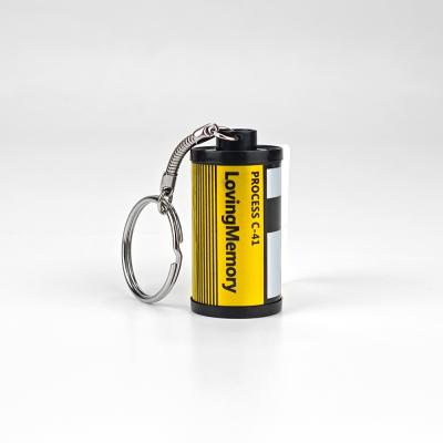 China Diy Sublimation Blank Memory Film Keychain Loving Memory Photo Film Roll Double Sided Sublimation Memory Keychains for sale