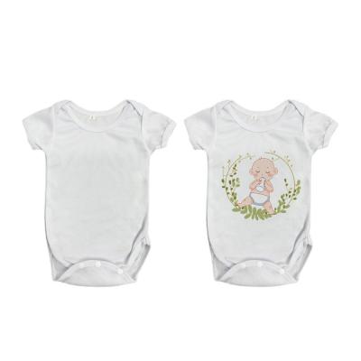 China Customizable White Short Sleeve Newborn Romper For Sublimation Heat Transfer Printing for sale