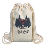 China Custom Sublimation Linen Drawstring Backpack 40*30cm Promotional Drawstring Bag for sale