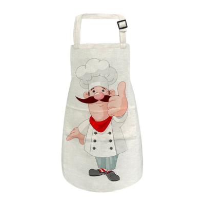 Cina Apron in lino a sublimazione regolabile con tasca per adulti e bambini in vendita
