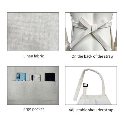 Cina Apron in lino a sublimazione regolabile con tasca per adulti e bambini in vendita