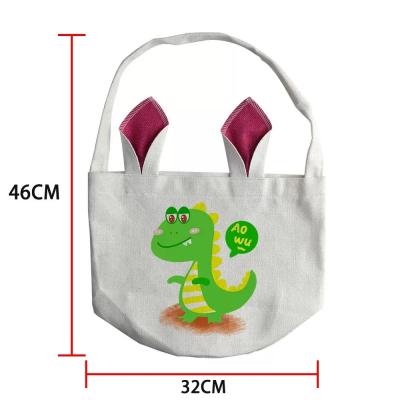 China 35*45cm DIY Sublimation Easter Basket Blanks With Rabbit Ears For Easter Day for sale