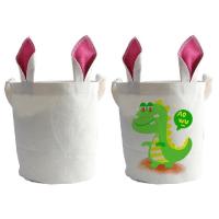 China Custom Sublimation Bunny Ear Easter Basket diy Easter Egg Bucket for sale
