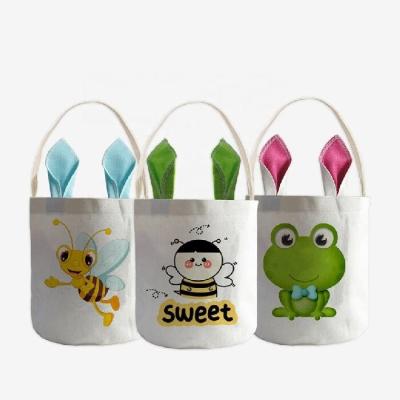 China 35*45cm DIY Sublimation Easter Basket Blanks With Rabbit Ears For Easter Day for sale