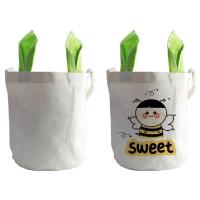 China Custom Sublimation Bunny Ear Easter Basket diy Easter Egg Bucket for sale