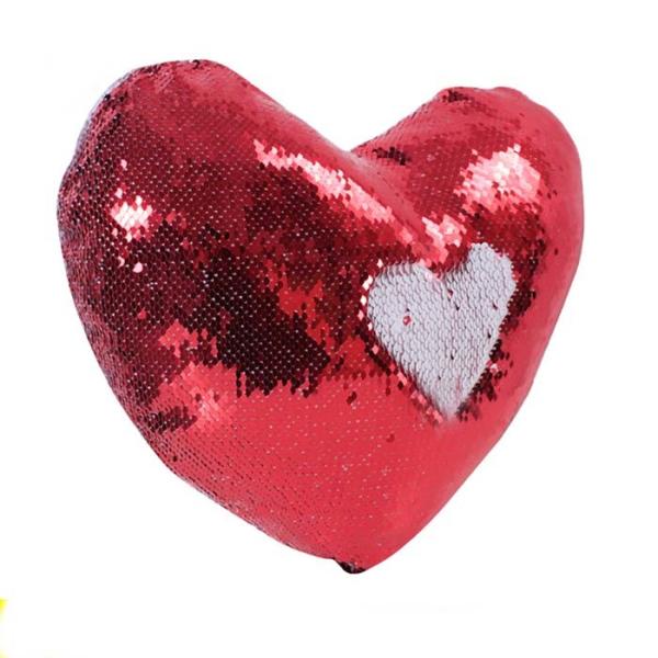 Persönliche Herzform Sequin Sublimation Kissenkoffer Funkelnden Stil