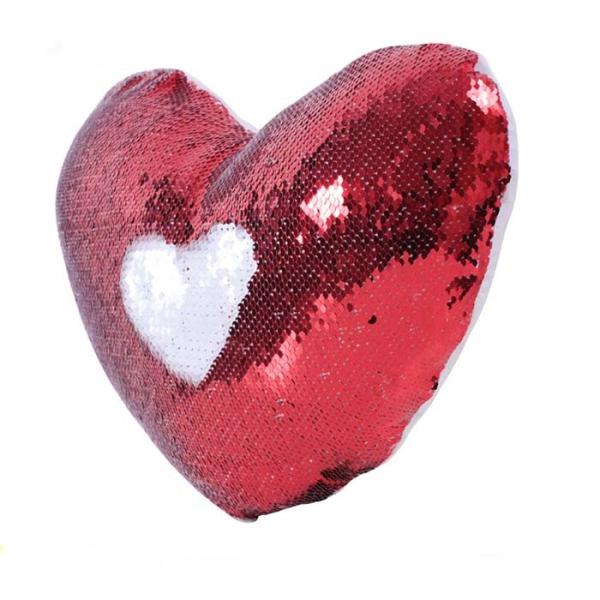 Persönliche Herzform Sequin Sublimation Kissenkoffer Funkelnden Stil