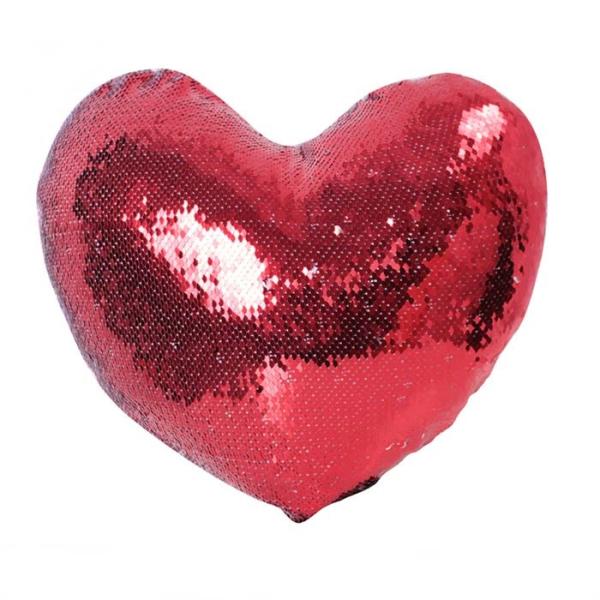 Persönliche Herzform Sequin Sublimation Kissenkoffer Funkelnden Stil