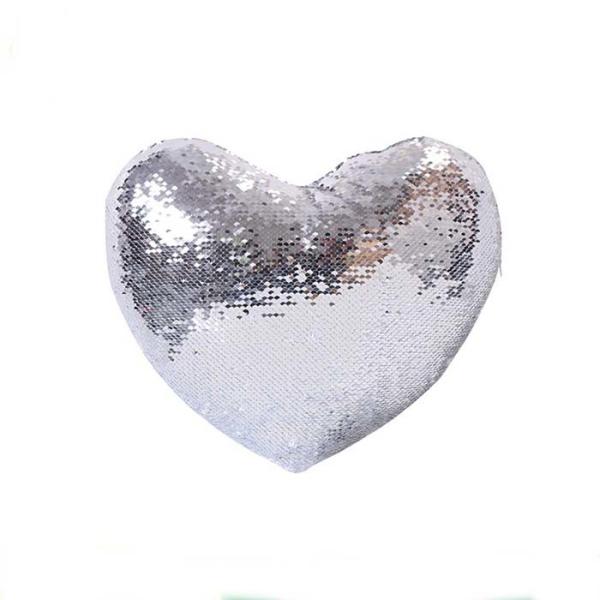 Persönliche Herzform Sequin Sublimation Kissenkoffer Funkelnden Stil