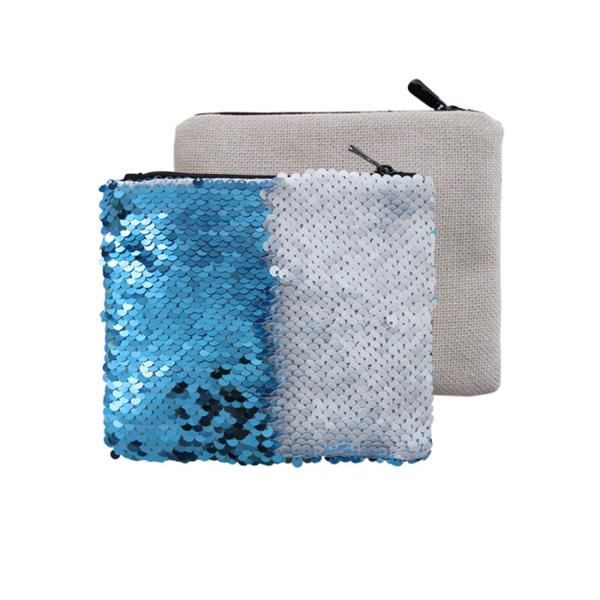Quality Customized Sublimation Sequin Coin Purse Diy Photo Printing Glitter Change Purse for sale