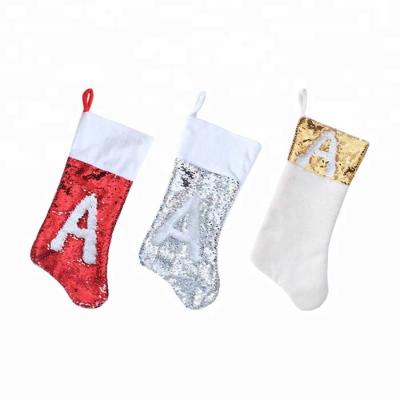 China Gepersonaliseerde Sublimatie Sequin Strumpf Kerststrumpf Sublimatie Blanks 45*20cm Te koop