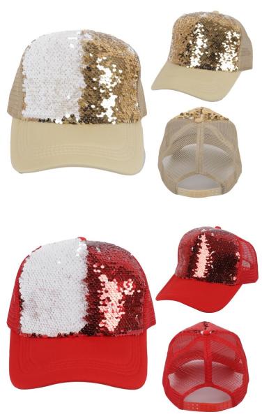 Quality Customized Sequin Sublimation Baseball Cap For Photo Printing for sale