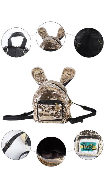 Quality Stylish Shiny Sublimation Sequin Backpack With Rabbit Ear For Sublimation for sale