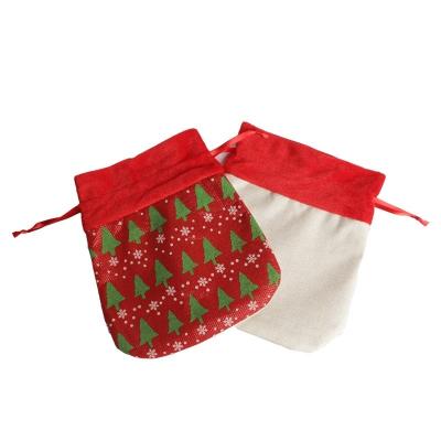 China Customizable Sublimation Christmas Bags Santa Claus Gift Bag for sale
