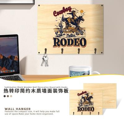 China Sublimation Key Hanger Diy Printing Door Hanger Home Decorative Wood Blanks For Sublimation for sale