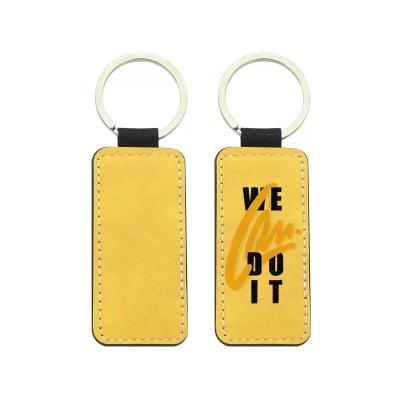 China Sublimation Blanks Double-Sided Leather Keychain For Sublimation Printing for sale