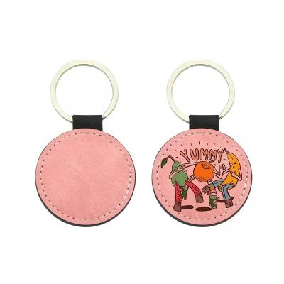 China Sublimation Blanks Double-Sided Leather Keychain For Sublimation Printing for sale