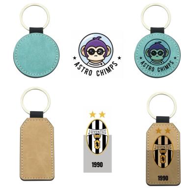 China Sublimation Blanks Double-Sided Leather Keychain For Sublimation Printing for sale