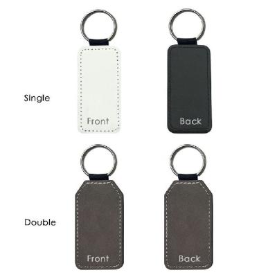 China Sublimation Blanks Double-Sided Leather Keychain For Sublimation Printing for sale