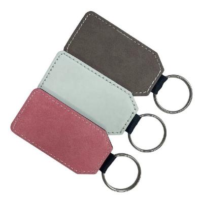 China Sublimation Blanks Double-Sided Leather Keychain For Sublimation Printing for sale