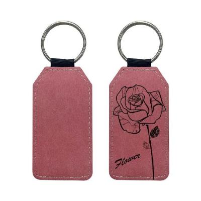 China Sublimation Blanks Double-Sided Leather Keychain For Sublimation Printing for sale