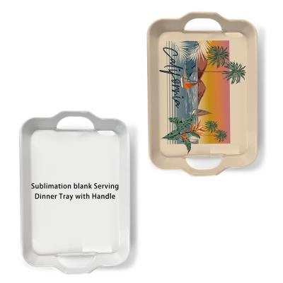 China DIY Custom Sublimation Plastic Double-Handled Tray For Sublimation Printing for sale