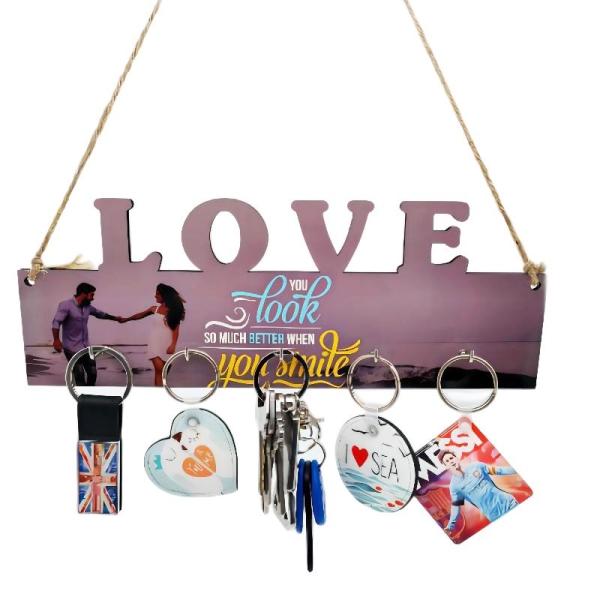 Quality 5mm Thickness Sublimation MDF Blanks LOVE HOME FAMILY Wooden Key Sign for sale