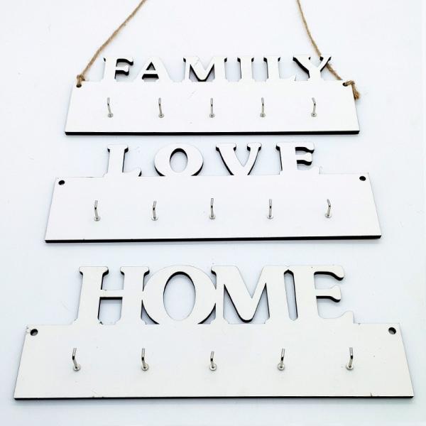 Quality 5mm Thickness Sublimation MDF Blanks LOVE HOME FAMILY Wooden Key Sign for sale