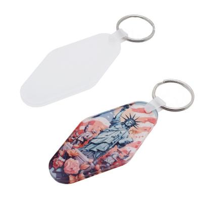 China Single Sided Printing Sublimation Motel Keychain Acrylic Sublimation Keychain Blanks DIY for sale