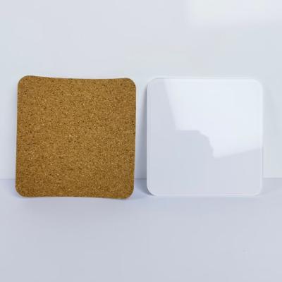 China Round Acrylic Sublimation Coaster Blanks With Cork Back Custom Printing 10cm Size for sale