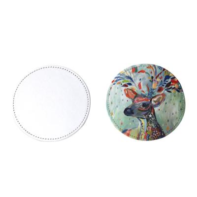 China 10*10cm Custom Leather Coaster Blanks For Sublimation Photo Printing for sale