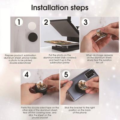 China Customized Sublimation Foldable Adhesive Phone Stand DIY Sublimation Pop Socket for sale
