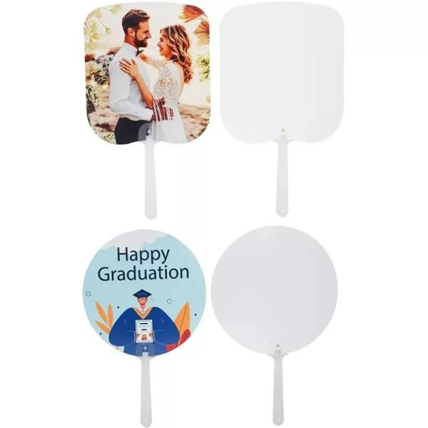 Quality DIY Double-Sided Printed Sublimation Advertising Fan Promotional Gift PET Plastic Fan for sale