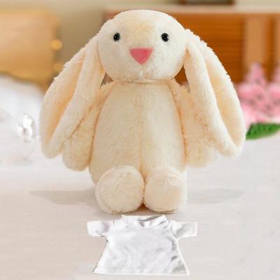 China DIY 30cm Sublimation Stuffed Animals Easter Bunny Plush Toy With Customizable T Shirt for sale