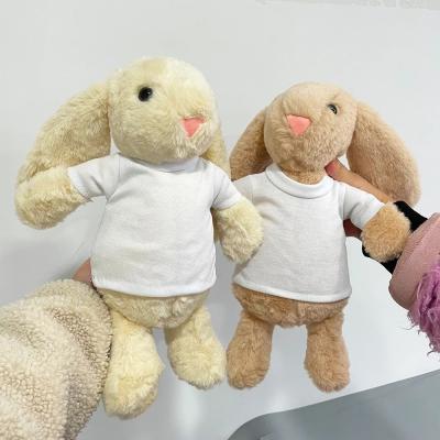 China DIY 30cm Sublimation Stuffed Animals Easter Bunny Plush Toy With Customizable T Shirt for sale